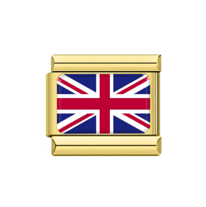 Union Jack Flag Gold Charm – Zaan Charms